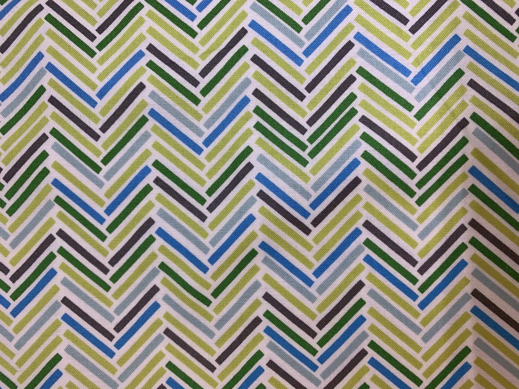 Fabric Freedom - A Retro Road - Chevrons green - Sewing Kingdom