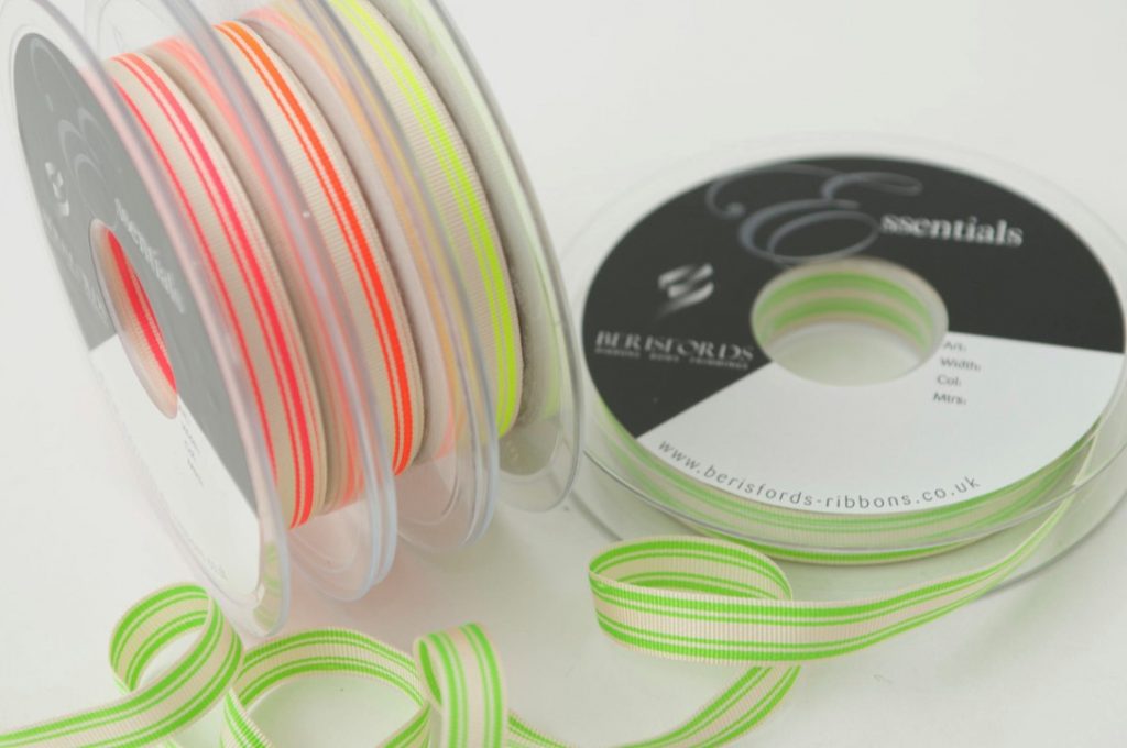 Neon Ribbon - Stripe design - Green - Sewing Kingdom