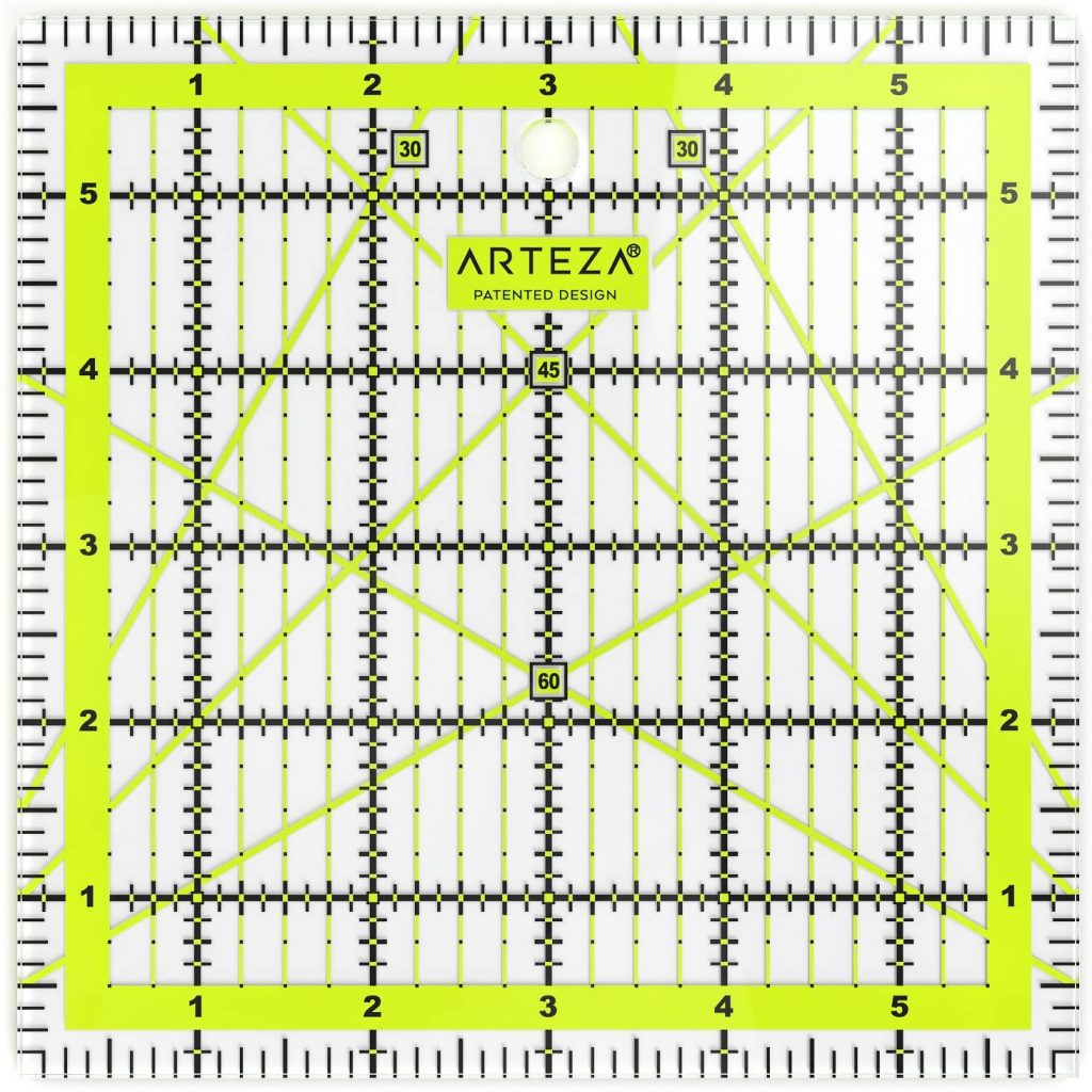 ARTEZA Acrylic Ruler 4.5 x 4.5 inches - Sewing Kingdom